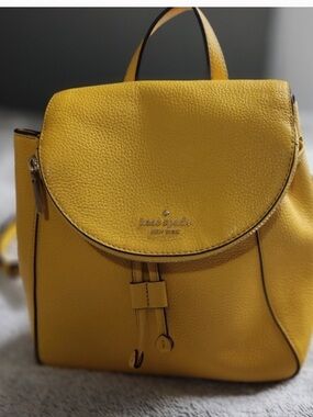 kate spade | Bags | Kate Spade Mustard Yellow Leather Mini Backpack ...